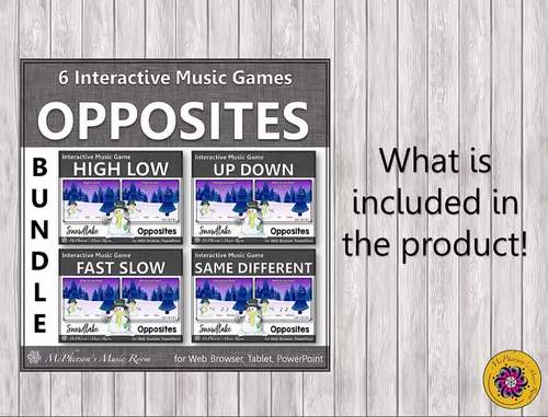 Winter Music Opposites Interactive Music Games Bundle {snowflake}