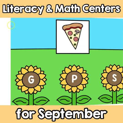 Kindergarten Math and Literacy Centers - Boom Cards for September