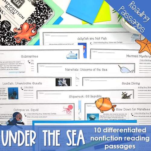Under the Sea Nonfiction Reading Comprehension Passages and Questions
