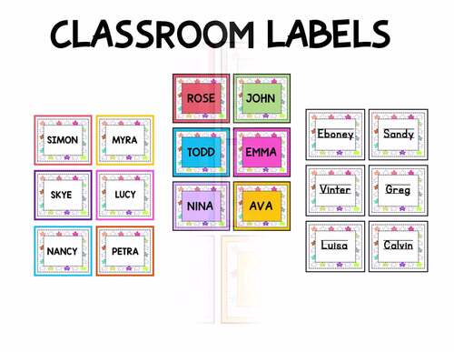 Printable Bright Name Labels, Editable Name Tags, Cubby Tags, Name Labels