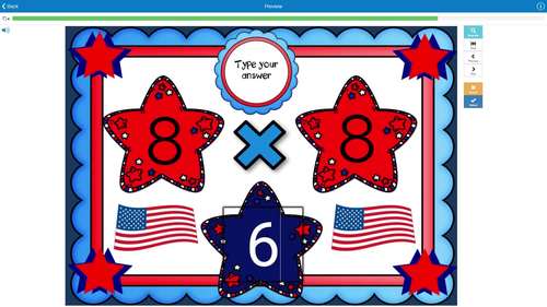 4th of July 8 Times Tables Multiplication Facts Boom Cards by The ...