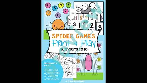 Spider Math Games for Numbers to 10 by From the Pond | TPT