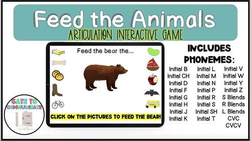 Feed Animals Articulation Interactive PowerPoint Game by Gate to ...