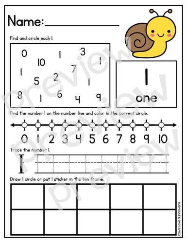 Insect Number Recognition 0-10 Activity Worksheets: Differentiated PreK ...