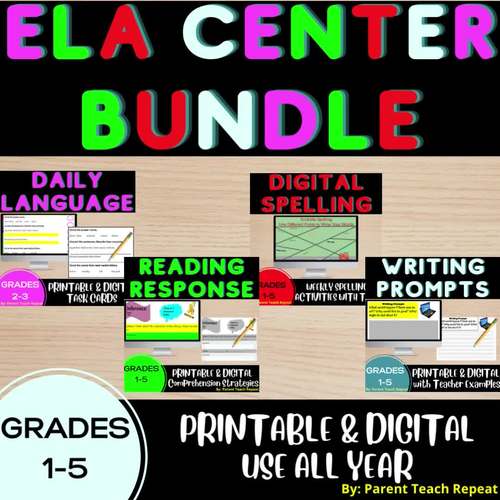 Literacy and ELA Center Bundle | Editable Digital & Printable | Reading ...