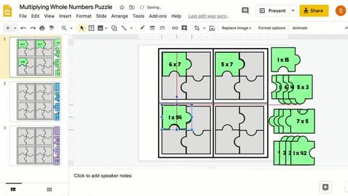 Multiplying Whole Numbers Puzzle | Digital and Printable by Ms V's Room