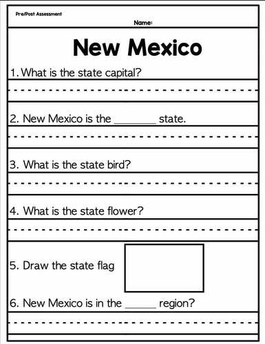 New Mexico Worksheets 50 States, Special Education | TPT