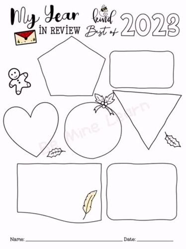 2024 New Year Worksheets for Kids – Reflect, Set Goals, and Decorate!