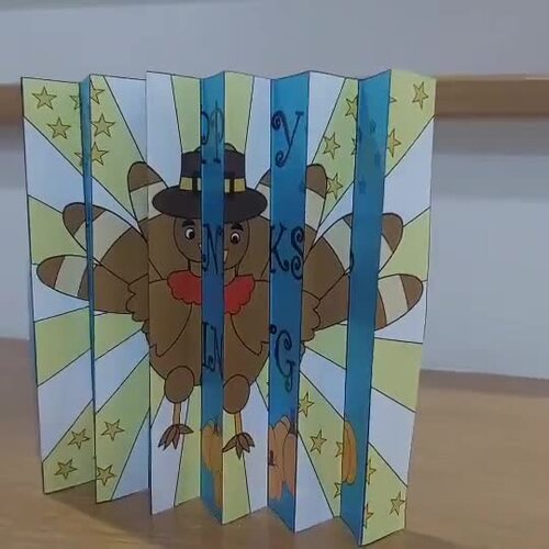 Thanksgiving Day Craft Agamograph /Activity Coloring Happy Turkey Crafts