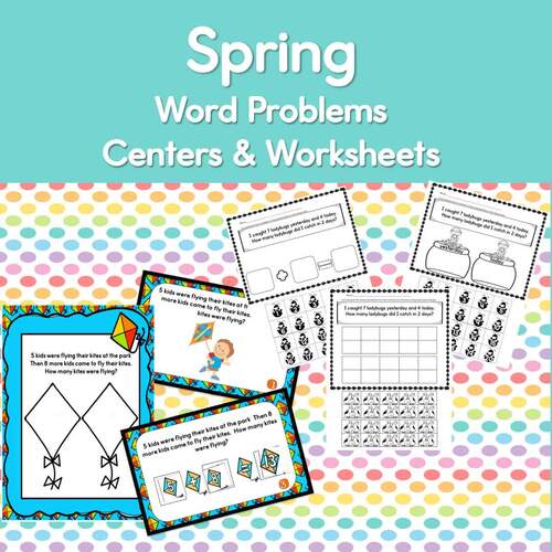 Spring Addition and Subtraction Word Problems K 1 by Pint Size Learners