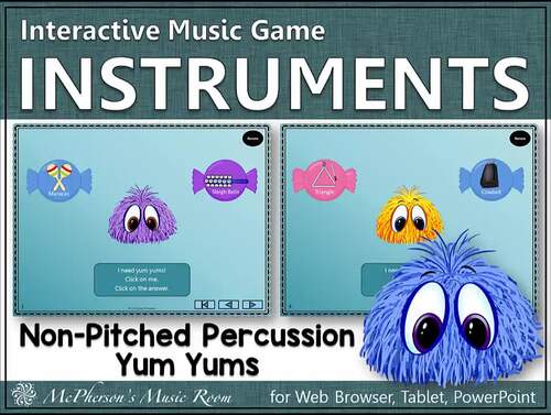 Musical Instruments Non-Pitched Percussion Elementary Music Game {Yum Yums}
