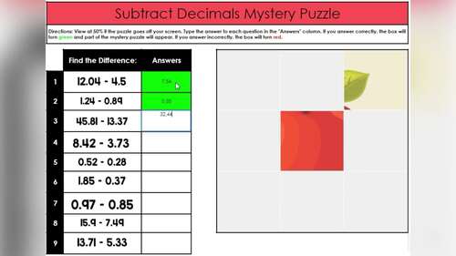 Subtract Decimals Printable and Digital Activities 5.NBT.7 by Fifth ...