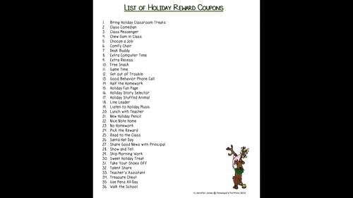 Holiday / Christmas Party Reward Coupons for the Classroom | TpT
