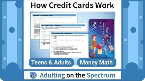 How Credit Cards Work SEL Life Skills Activity Special Education - High ...