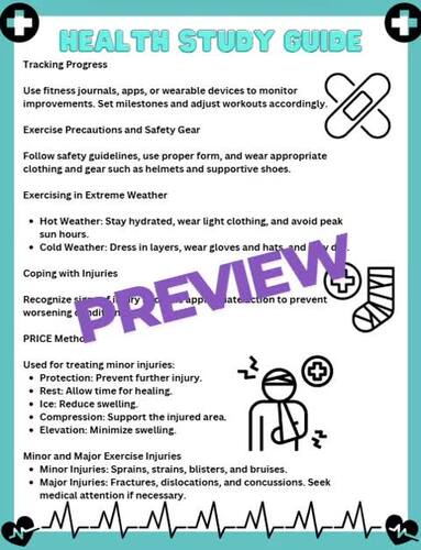 Physical Fitness and Activity Review, PDF Study Guide | Health | FACS