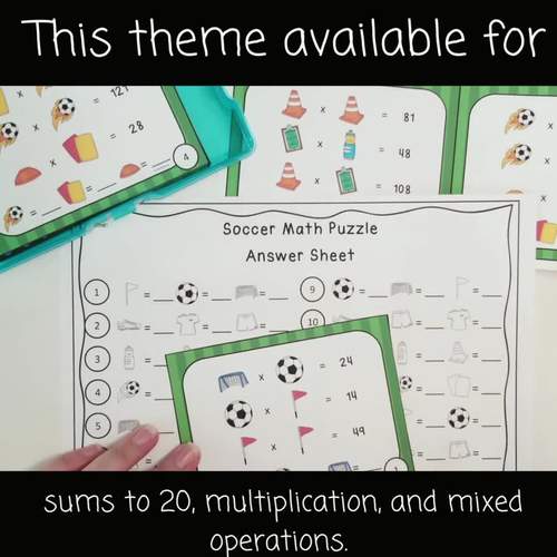 Soccer Math Logic Puzzles Mixed Operations Task Cards | Gifted 3rd 4th ...