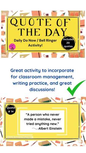 Quote of the Day Bell Ringers & Journal Pages Bundle Middle & High School