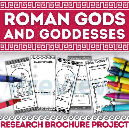 Roman Gods and Goddesses Mythology Brochure Research Activity Ancient Rome