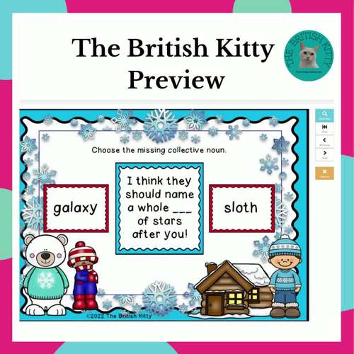 Winter Mini Collective Nouns Boom Cards™ by The British Kitty | TPT