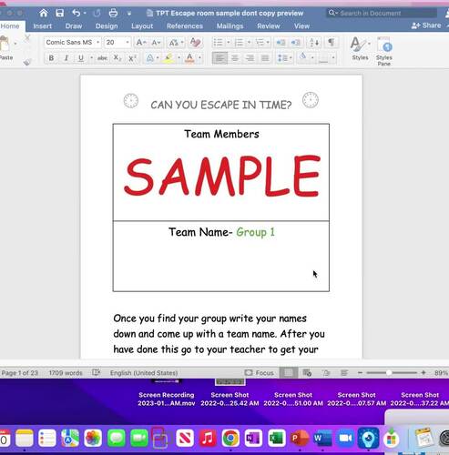 Math/Critical Thinking/Teamwork Escape Room -Printable and Adaptable