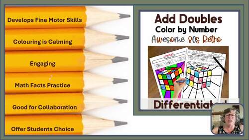 Add Doubles Awesome 80s Retro Self-Checking Color-by-Sum Math ...