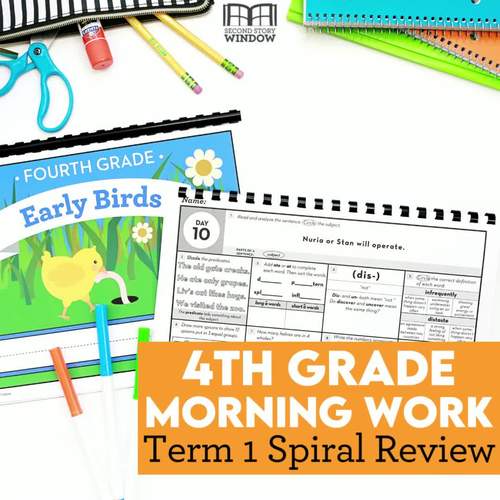 4th Grade Morning Work • Back to School Spiral Review Math & ELA ...
