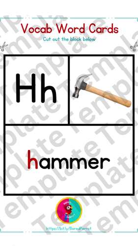 Kindergarten Vocabulary Cards | Letter H | Phonics | Writing | Reading