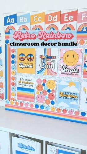 Retro Classroom Poster Display - Editable by Bloom With Bridgette