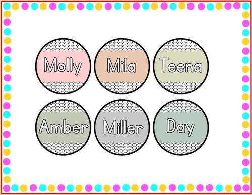 Printable Boho Student Name Labels, Editable Cubby Labels, Locker Labels