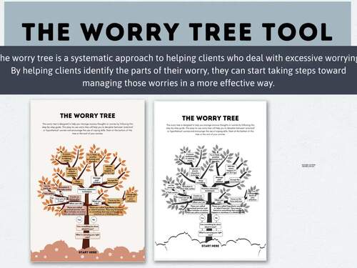 Worry Tree Tool & 12 Coping Skill Cards for Anxiety and Stress | TPT