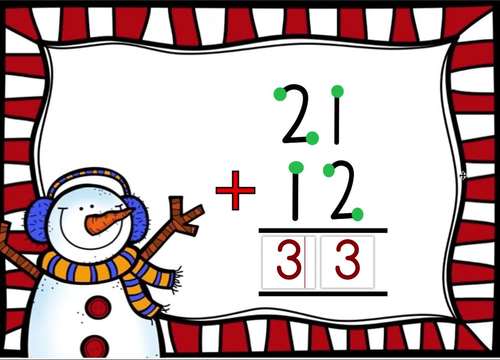 Touch Points Addition Double Digit Winter BOOM CARDS | TpT