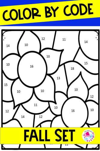 Fall Color by Code Numbers 1 to 20 Math Coloring Pages Sheets | TPT