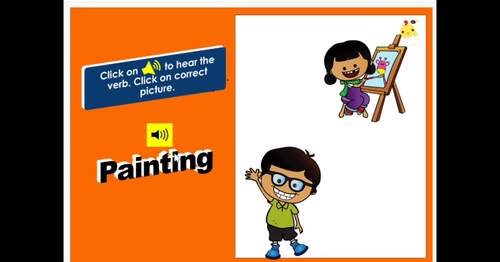 Action Verb Matching Picture game |action verb recognition practice ...