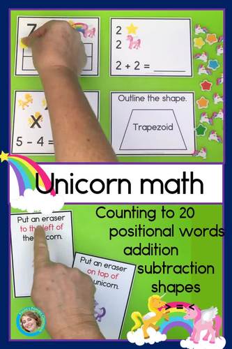 Unicorn Math Activities | Number Shape Addition Subtraction and More