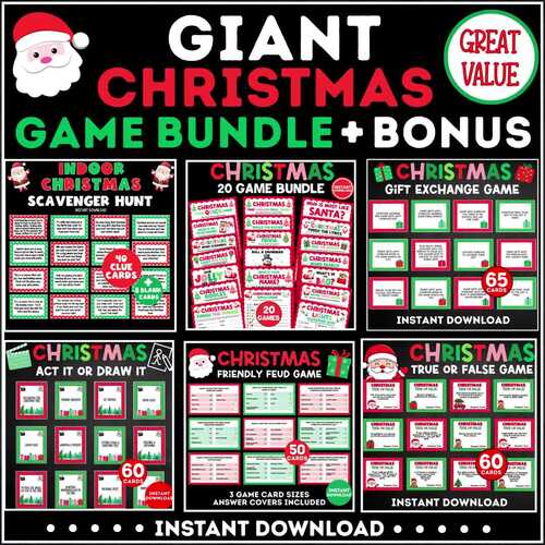 Classroom Giant Christmas Game Bundle + Bonus, Printable Christmas ...