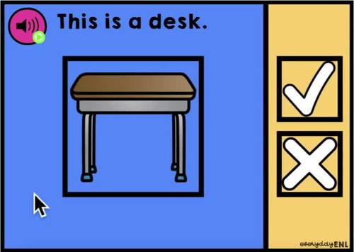 Digital CLASSROOM OBJECTS Vocabulary Boom Cards™ for ELL Newcomers Deck ...