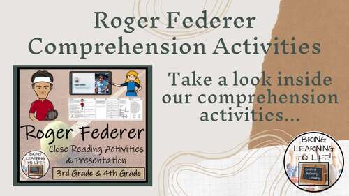 Roger Federer Close Reading Passage & Comprehension Activities | 3rd ...