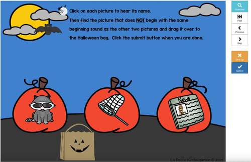 Halloween Alliteration 1 BOOM Cards by La Petite Kindergarten | TPT