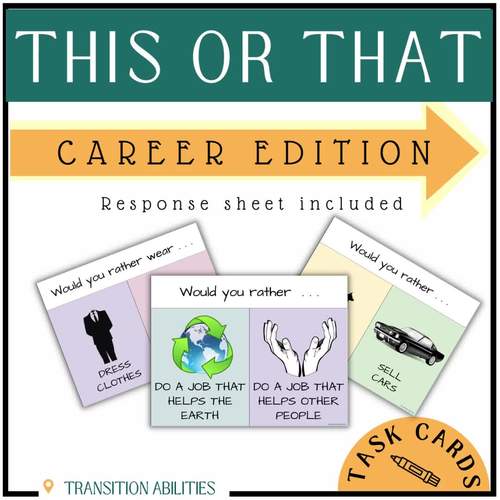 Would You Rather | CAREER EDITION TASK CARDS | This or That with ...