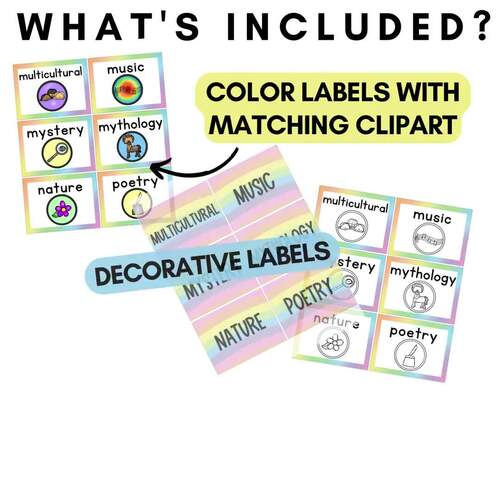 Hey Lisa! Bright & Happy Library Book Bin Labels | Editable | *NEW