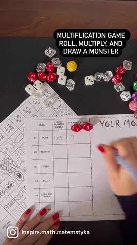 Multiplication Game Facts to 10 Math Craft Roll, Multiply, and Draw a ...