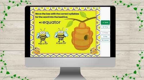 Syllabication Spring (Boom Cards with Audio) by Living and Loving Primary