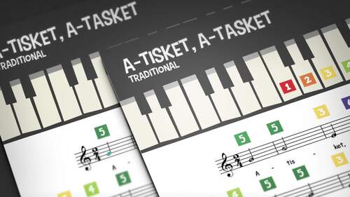 Play "A-Tisket, A-Tasket" Children's Song | Piano Sheet Music | Play-by ...