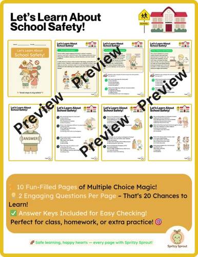 Let’s Learn About Safety! – Mega Bundle of 5 Themed Safety Worksheet Sets