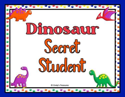 Secret Student-Dinosaur Theme by Cindy's Treasures | TPT