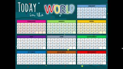 Interactive Calendar of Festivities and Historical Data for SMART BOARD ...