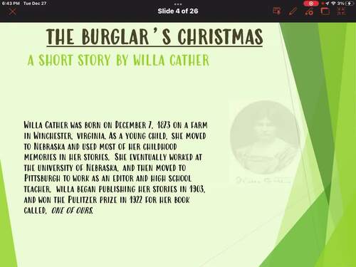 The Burglar's Christmas by Wila Cather-PREREADING ACTIVITIES &VOCAB ...
