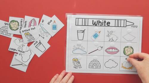 White Object Matching Activity, Match and Label, Adjective-Noun Phrases