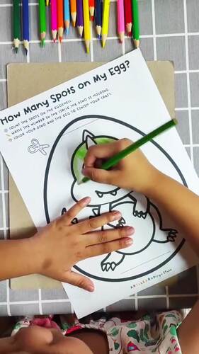 Dot day Counting Spots Activity | Dinosaur Egg Math Craft, Numbers ...