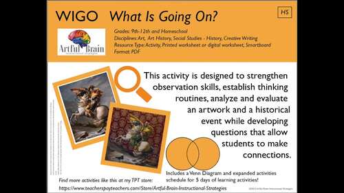 WIGO What Is Going On? Kehinde Wiley See/Think/Wonder & Venn Diagram